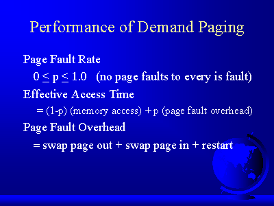Performance of Demand Paging